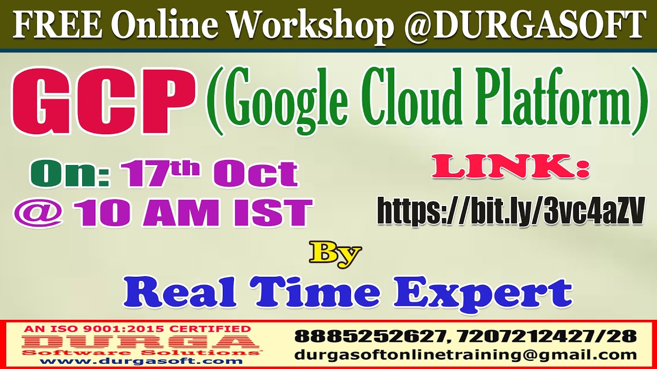 GCP (Google Cloud Platform) (FREE Workshop) Online Training @ DURGASOFT ...