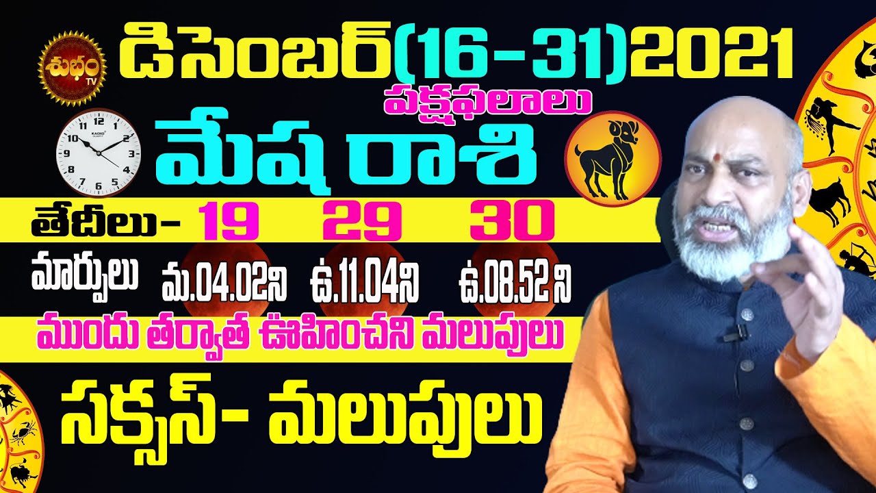 మ.4.02 ని.లకు మార్పు| MESHA RASI DECEMBER 2021 | 16-31 | MESHA RASI ...