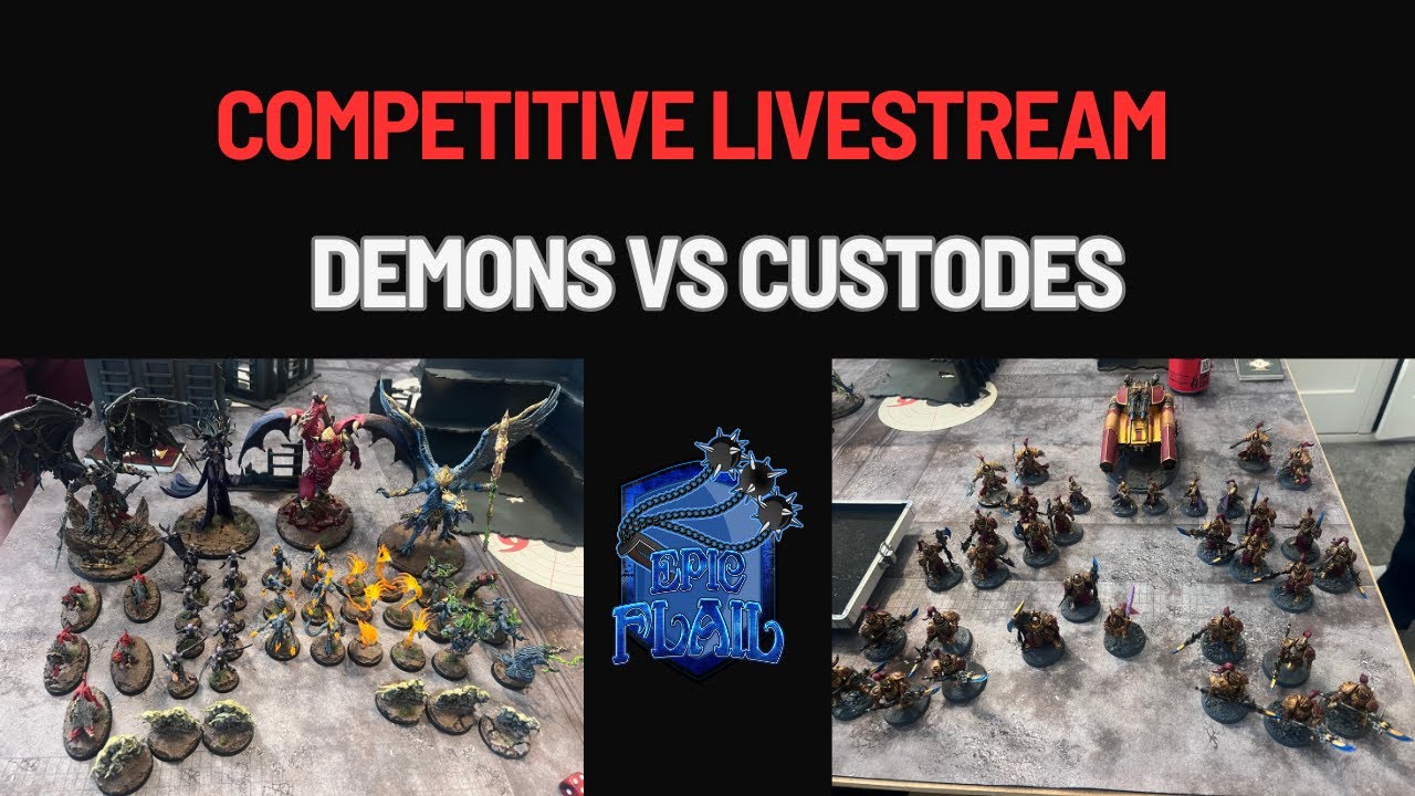 Warhammer 40k - Competitive Game Adeptus Custodes vs Demons (audio ...