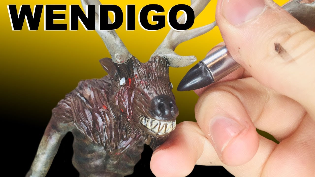 I made a Wendigo, polymer clay. - YouTube