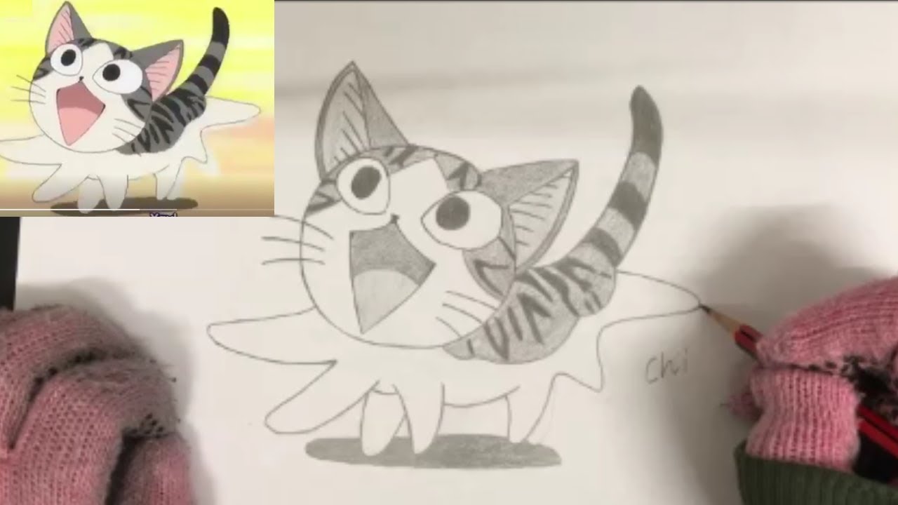 Drawing Chi (Chi's Sweet Home) チーズスイートホーム チー 描いてみた - YouTube