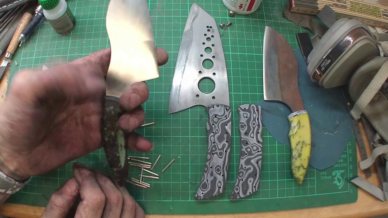 Using My Selfmade Paper Micarta And Some Kitchen Knifes - YouTube