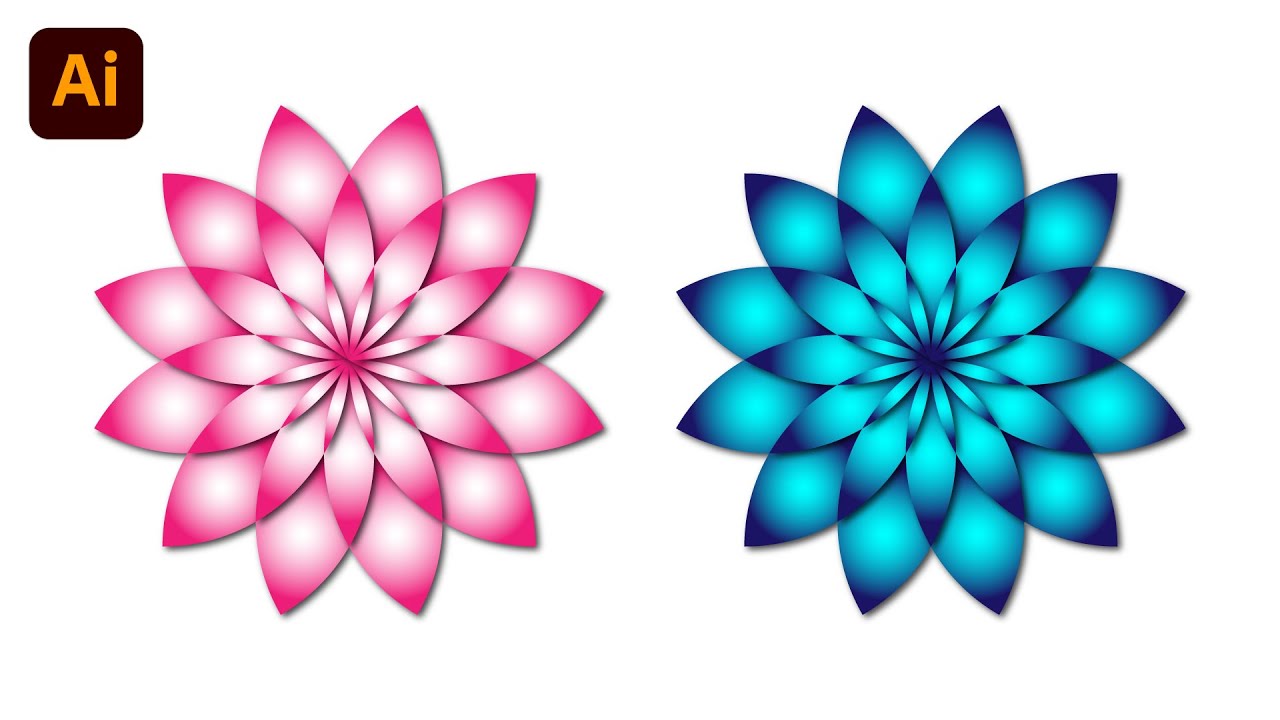 How to Draw Flower in Illustrator | Flower Design Adobe Illustrator ...
