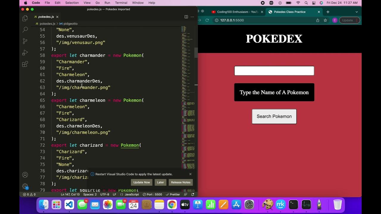 Javascript Project: Pokedex - YouTube
