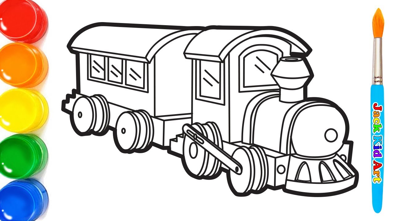 HOW TO DRAW A TRAIN | Painting Coloring - YouTube