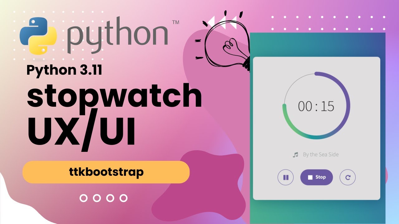 EN/ES | Cronometro en python con UX UI Profesional /Stopwatch in python ...