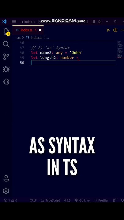 😍😍 NEW Way of Type Assertion: 'AS' in TypeScript #shorts #javascript # ...