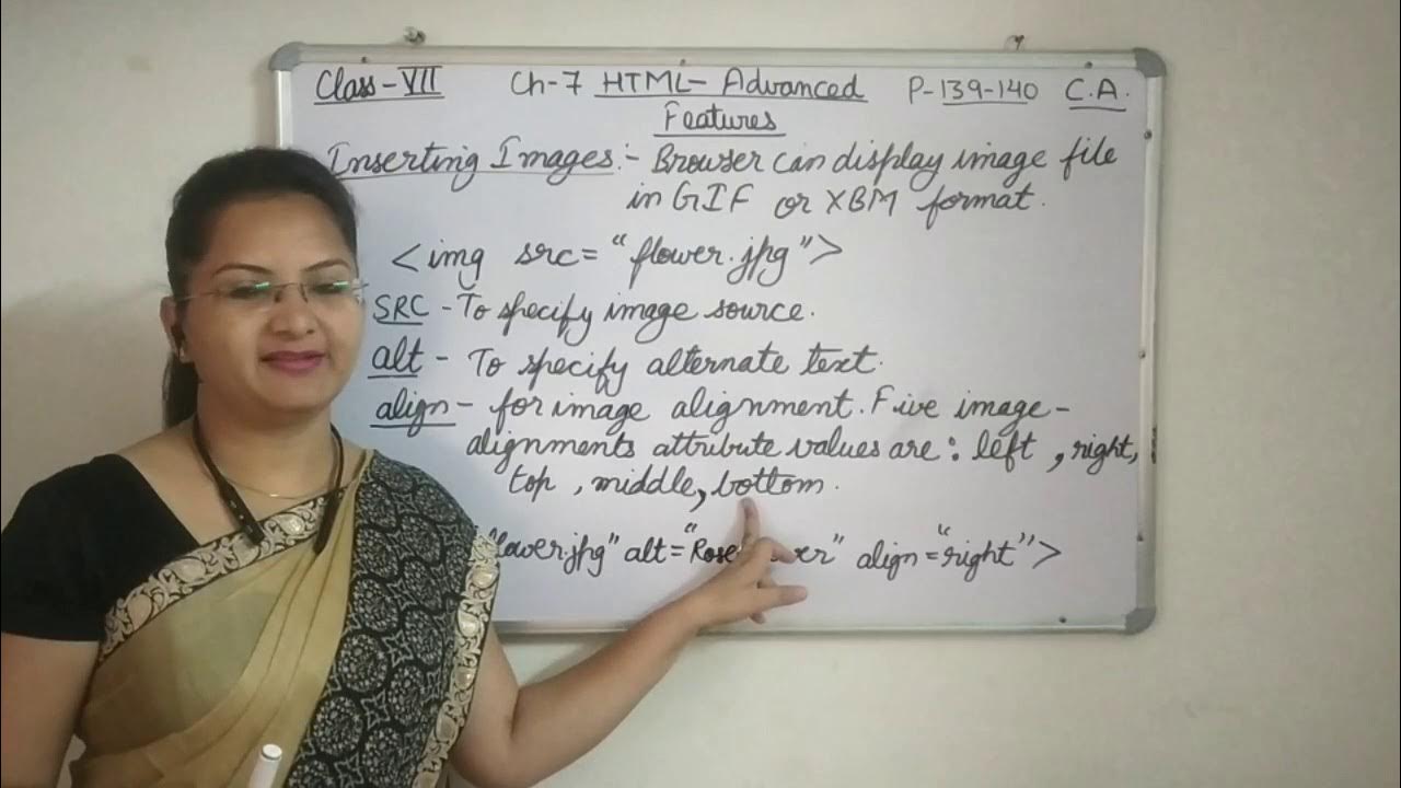 CBSE CA Computer Application Class-7 Ch-7 HTML-Advanced Features Part-3 ...