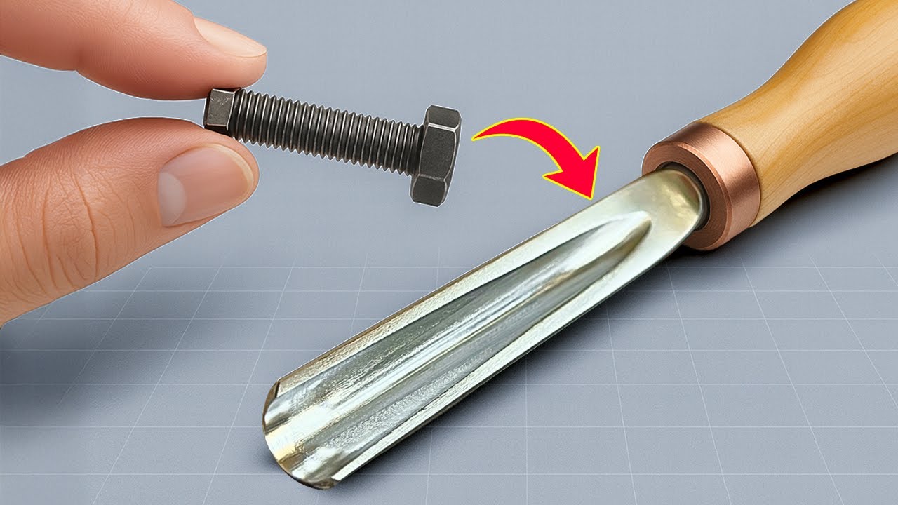 Make A Half-Round Chisel From An Old Bolt Using Primitive Technology ...