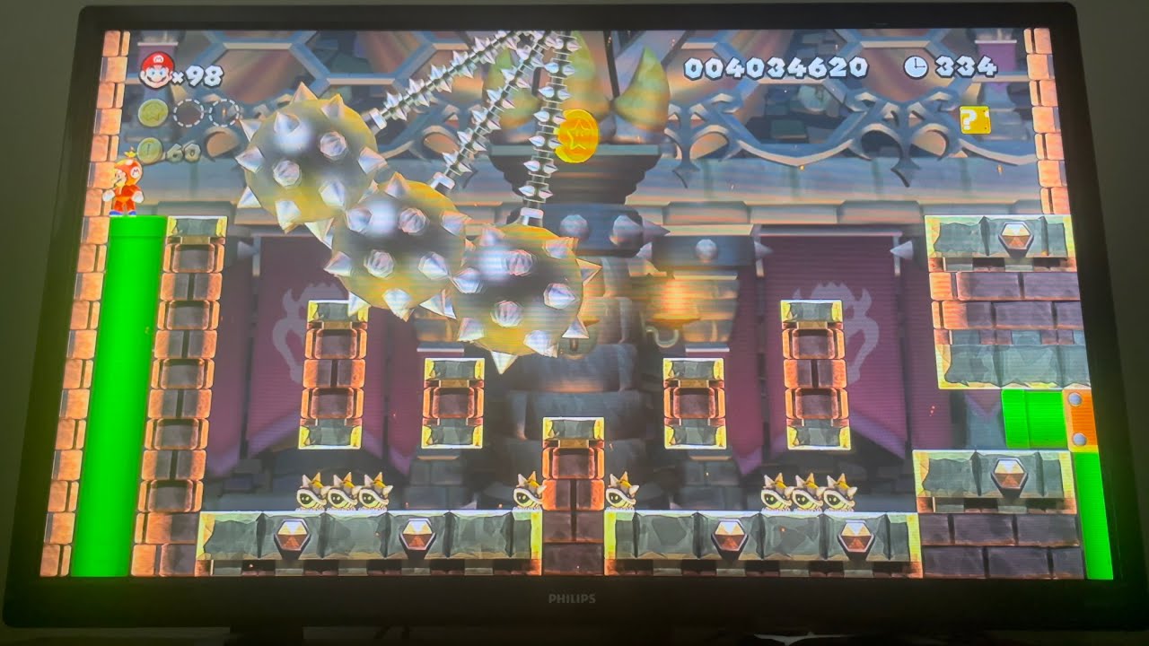 New Super Mario Bros U Deluxe 100% Walkthrough: Pendulum Castle - YouTube