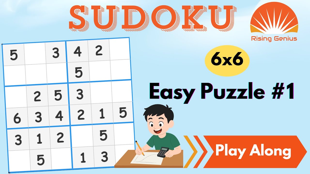 Learn Sudoku | 6x6 grid | Puzzle #1 | Easy Level | Brain Game Challenge ...
