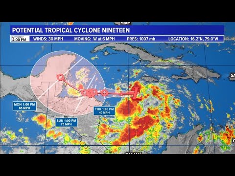 Potential Tropical Cyclone 19, soon to be Sara, forms in Caribbean ...