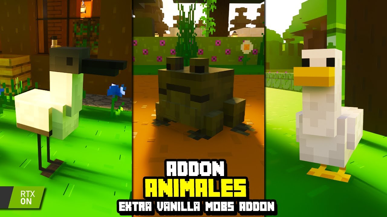 ADDON de ANIMALES para MINECRAFT PE 1.19 * Extra Vanilla Mobs * MODS para MINECRAFT PE 1.19 ...