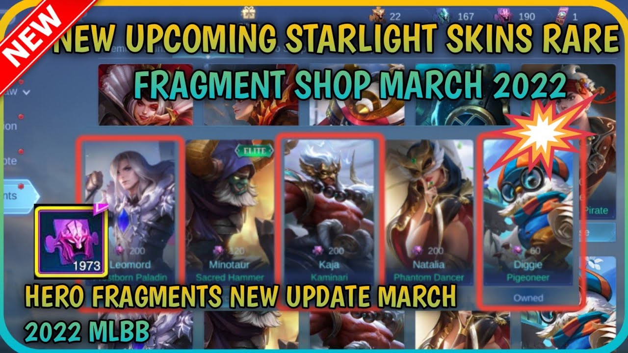 NEW UPCOMING STARLIGHT SKINS RARE FRAGMENT SHOP | HERO FRAGMENTS NEW ...