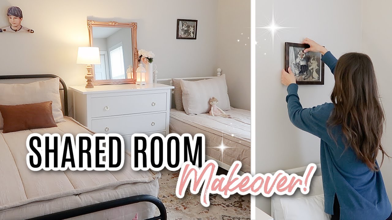 Shared Bedroom Transformation with Calm and Cohesive Kid's Bedroom ...