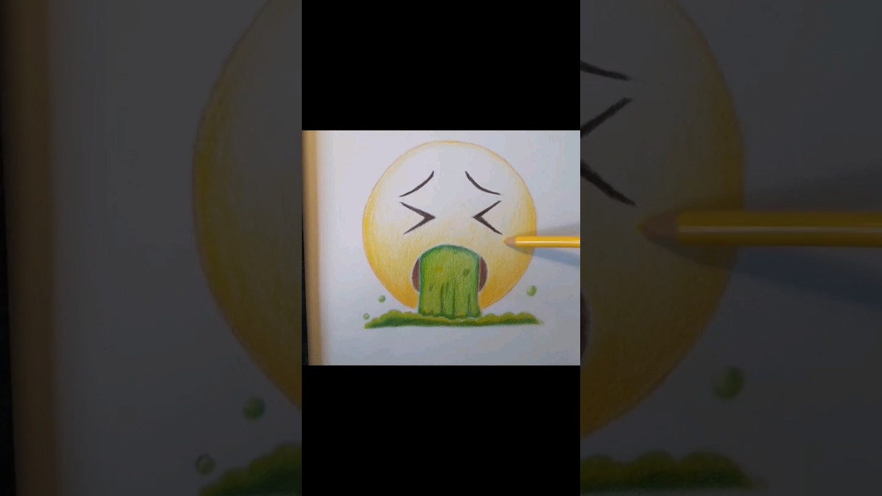 how to draw the vomiting emoji #shorts - YouTube