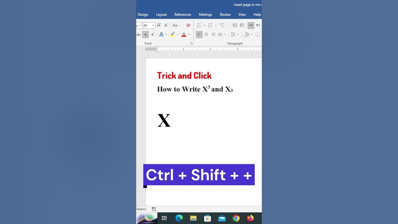 Ms Word Short Cut Keys For Super And Subscript Ms Word Tips And Tricks Youtube