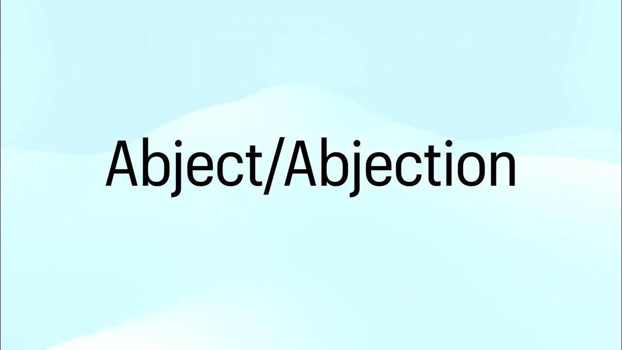 Abject/Abjection - YouTube