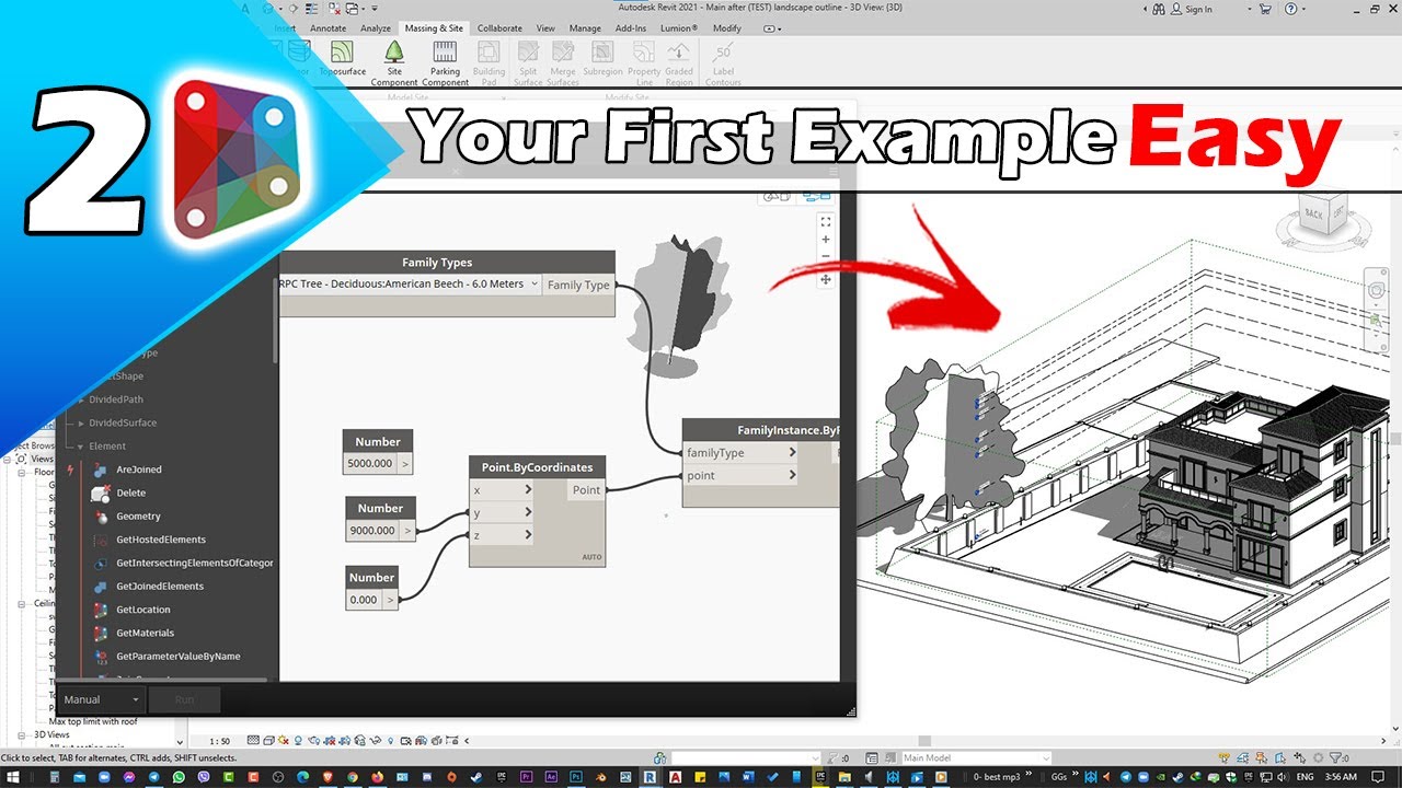2- Beginner first Examples in Dynamo (Easy) امثلة بسيطة للمبتدئين - YouTube