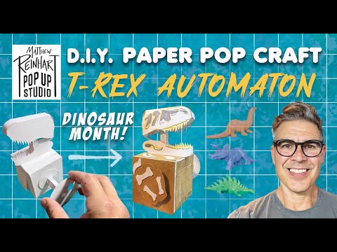DIY Paper Pop Craft: T-Rex-Automat