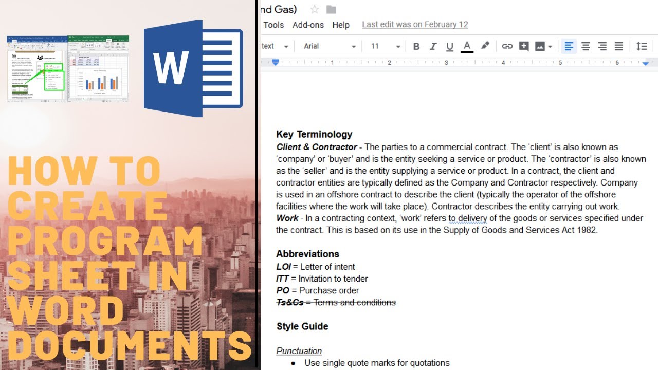 Level 4: Lesson 3.1 Work 3 How to create program Sheet in Word ...
