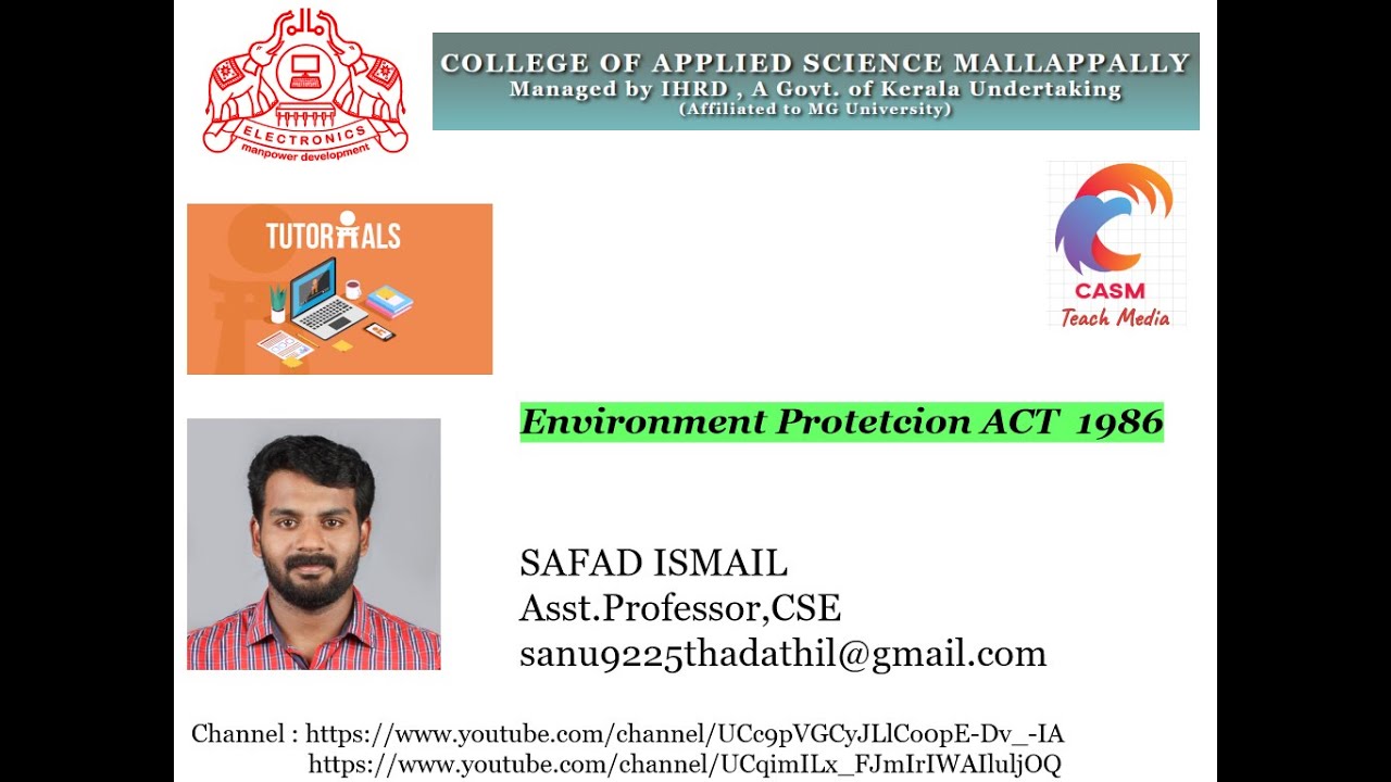 Detailing the Environment Protection Act 1986 in Malayalam/Mr.Safad ...
