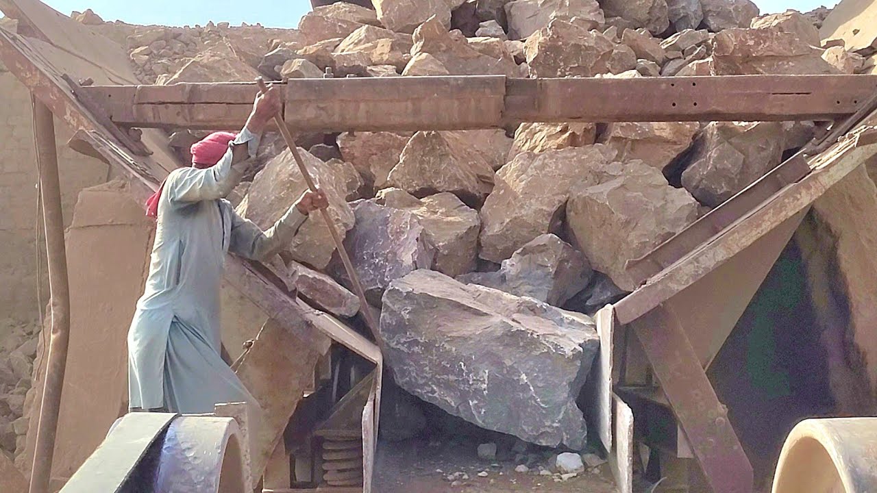 Giant Rock Got Stuck | Best Rock Crushing | Satisfying Stone Crushing ...