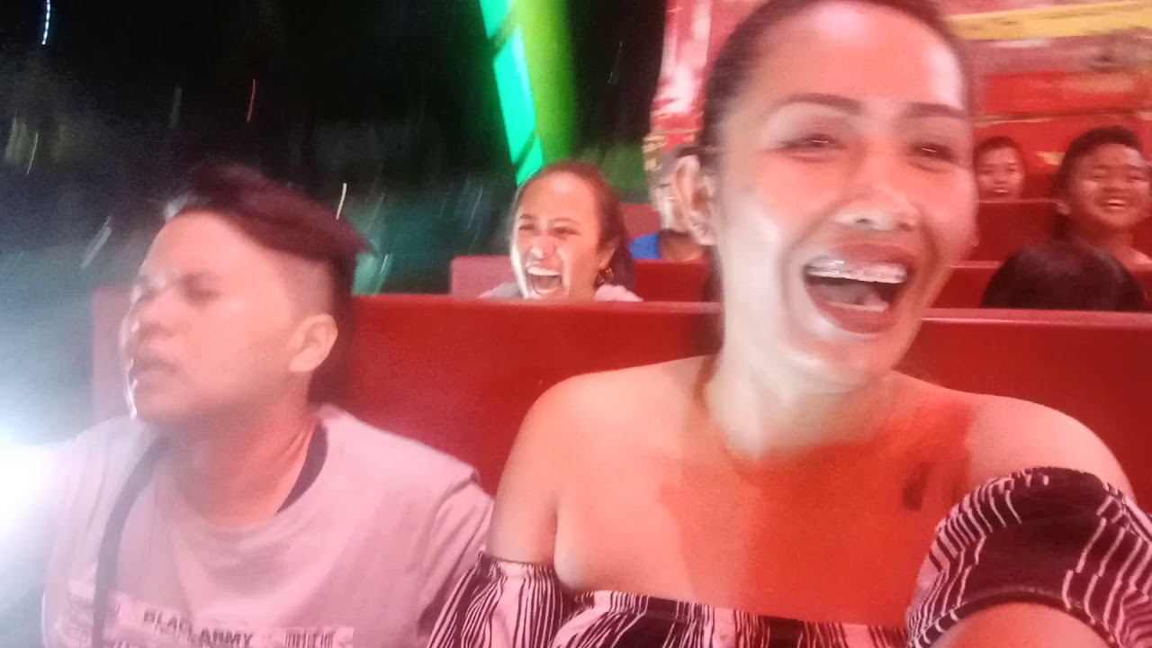 Epic reaction during our theme park ride - YouTube