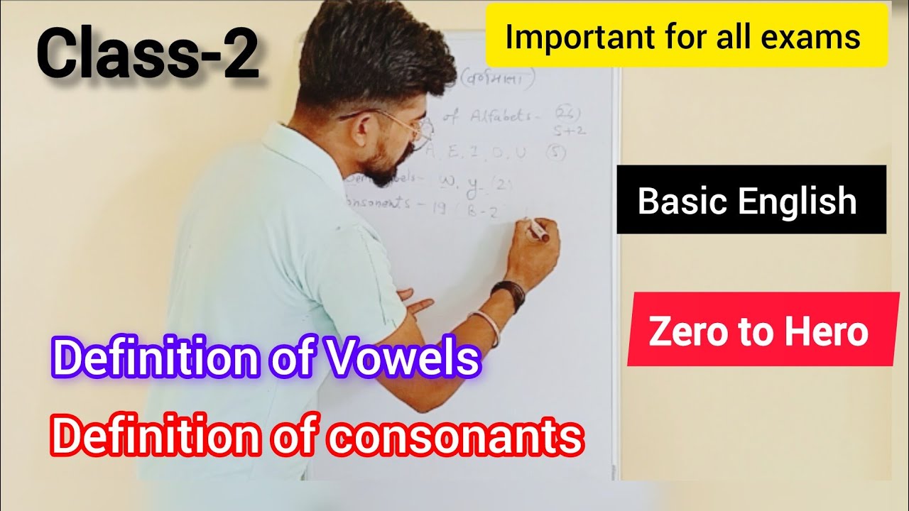 Class-2 Basic English Grammar / Zero to Hero / Definition of Vowels and Consonants with example ...