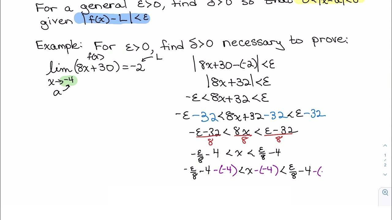 Writing Delta in Terms of Epsilon | Sophia Learning Tutorials - YouTube