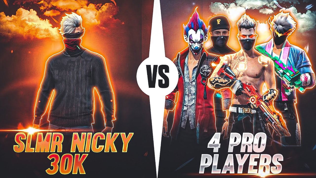 SLMR NICKY 30k Vs 4 PRO PLAYERS (TIKTOK NICKY 30K) - YouTube
