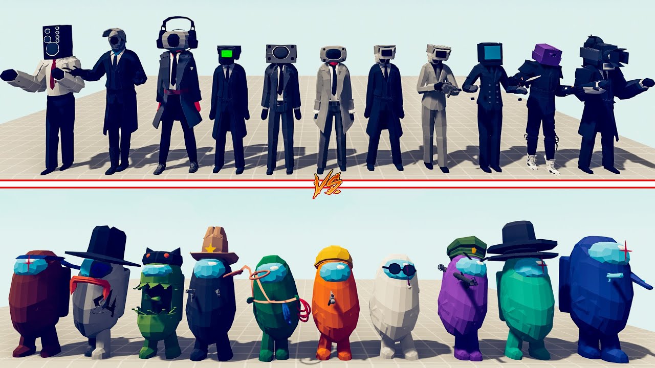 CAMERAMAN TEAM vs AMONG US TEAM - Totally Accurate Battle Simulator ...