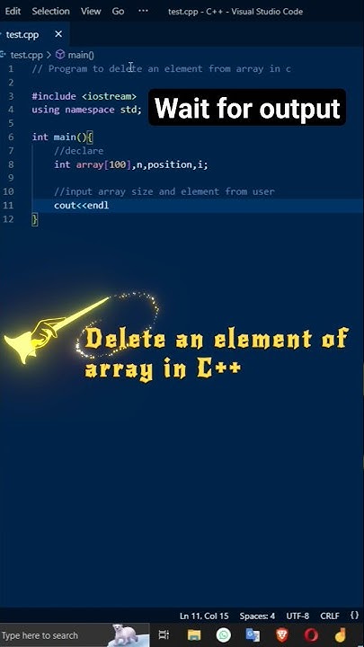 Delete An Element Of Array In C Shorts Cplusplus Programming Codingquestions Youtube