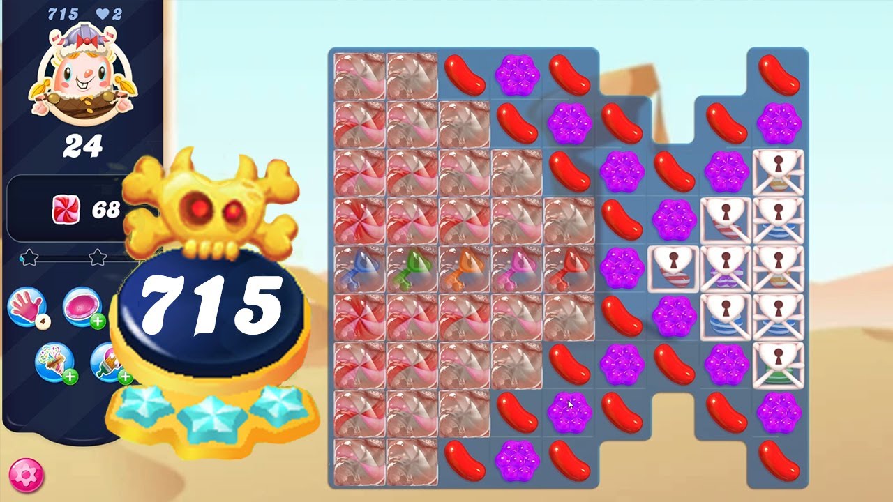 Candy Crush Saga Level 715 || Nightmarishly Hard Level || No Boosters ...