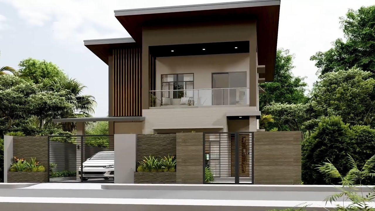 Contemporary Two Storey House Design with Swimming Pool - YouTube