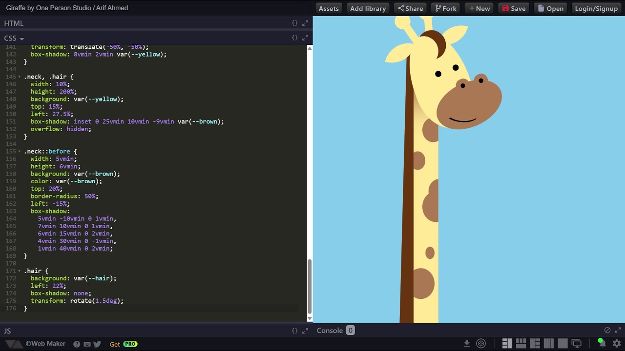 ASMR Programming - GIRAFFE in HTML & CSS - No Talking - YouTube