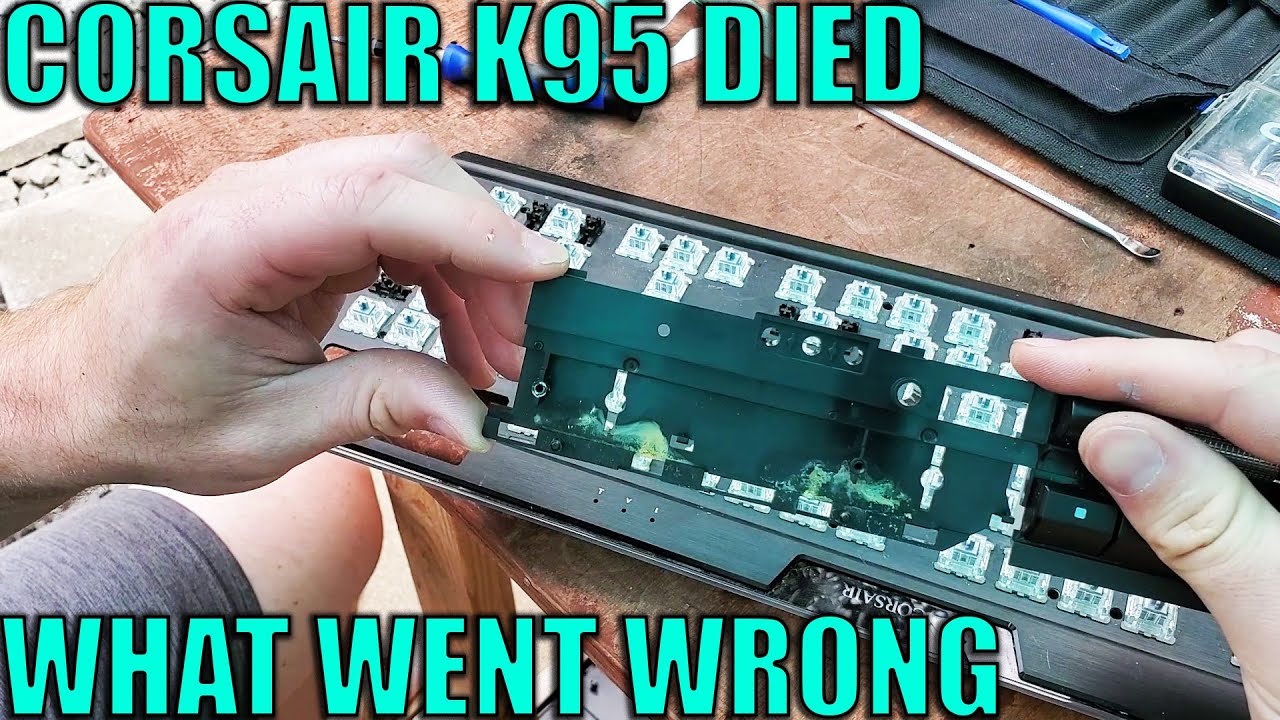 Corsair K95 RGB Platinum Tear down Cat Puke Aftermath - YouTube