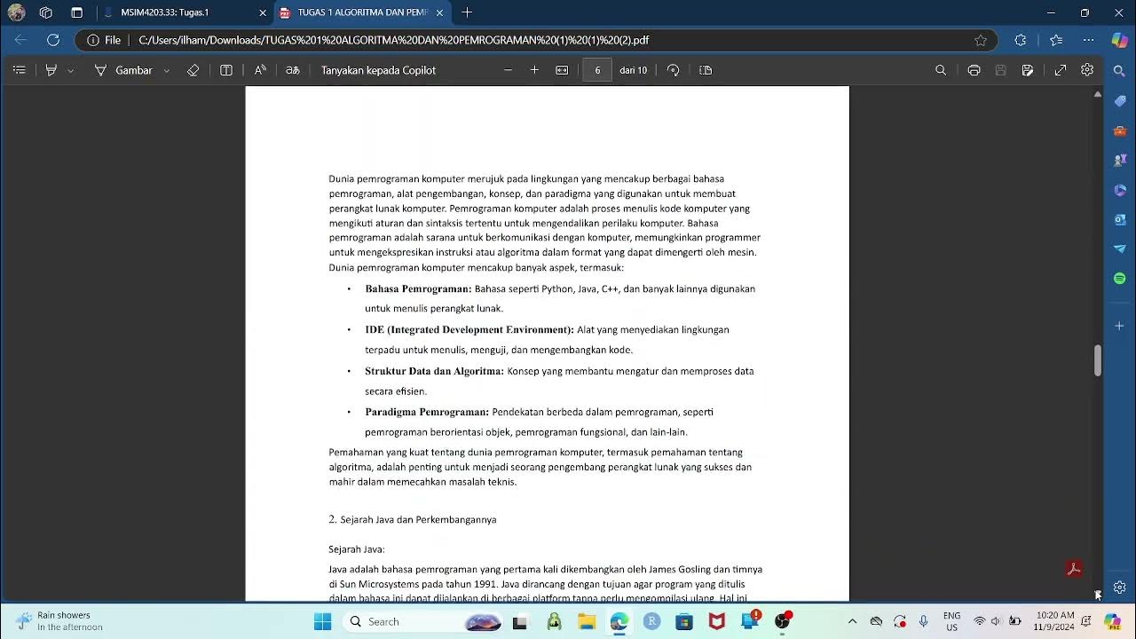TUGAS 1 ALGORITMA DAN PEMROGRAMAN - YouTube