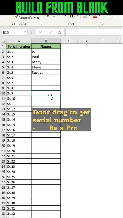 Excel | How to add serial number in excel | Best way to insert serial no |#excel #pivot - YouTube