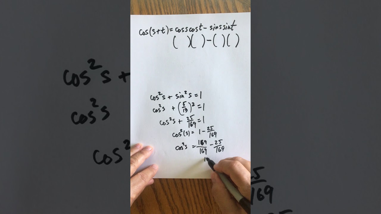 Find cos(s + t) and cos(s - t) given two ratios - YouTube