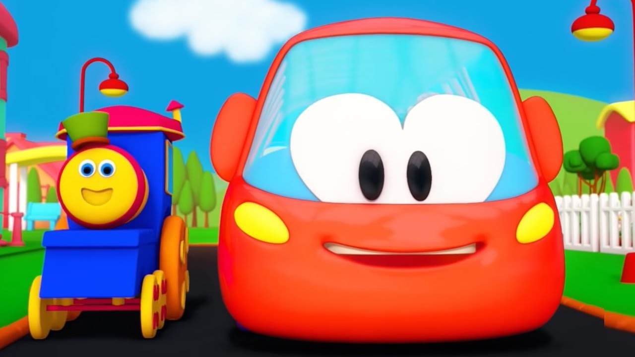 Bob xe lửa Các bánh xe trên xe buýt vần mẫu giáo 3D Nursery Rhymes Bob ...