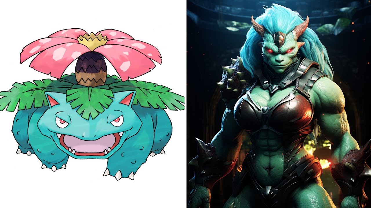 POKEMON CHARACTERS AS MUSCULAR GIRLS VERSIONS - YouTube