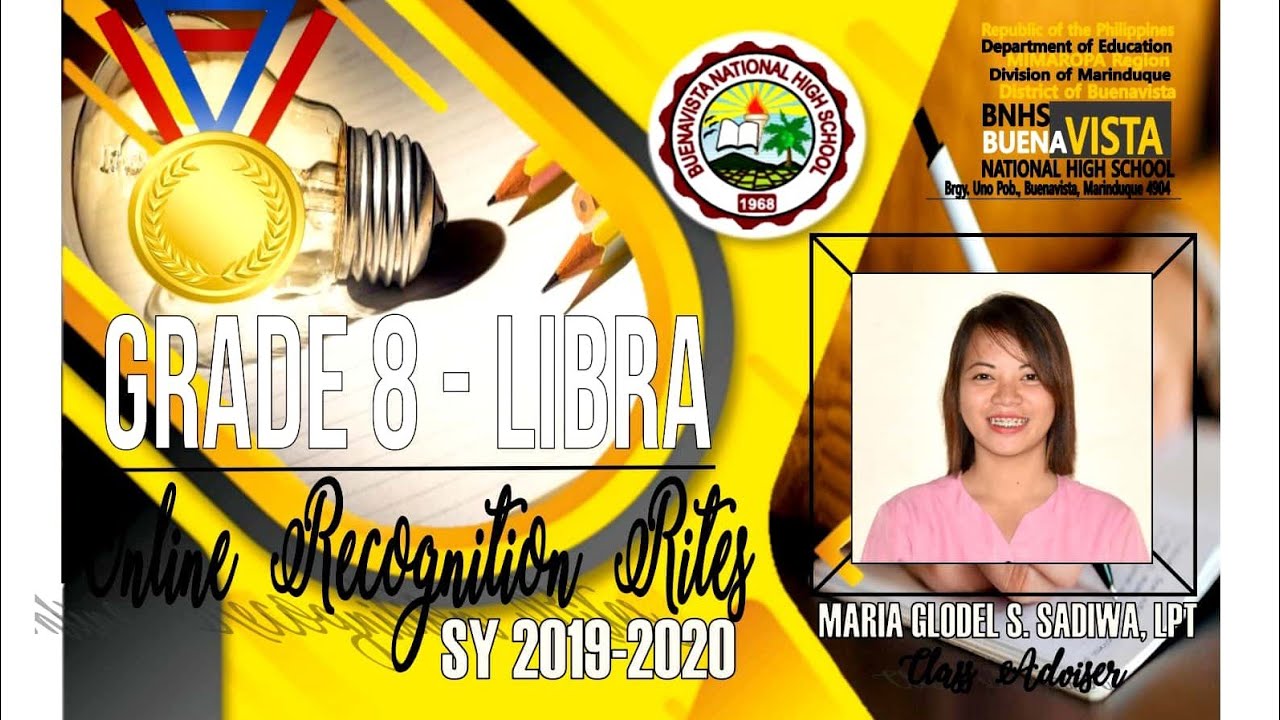 ONLINE RECOGNITION RITES 2020 | GRADE 8 - LIBRA ♎ | SY 2019-2020 ...