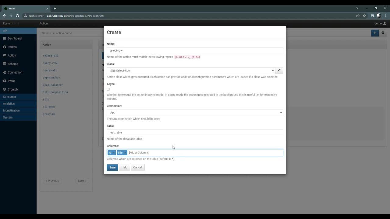 Fusio SQL Select-Row API - YouTube