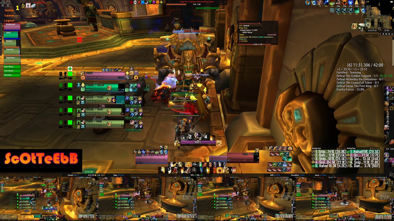 World of Warcraft - Retail - Kings Rest +6 - Fortified, Teeming, 2 ...