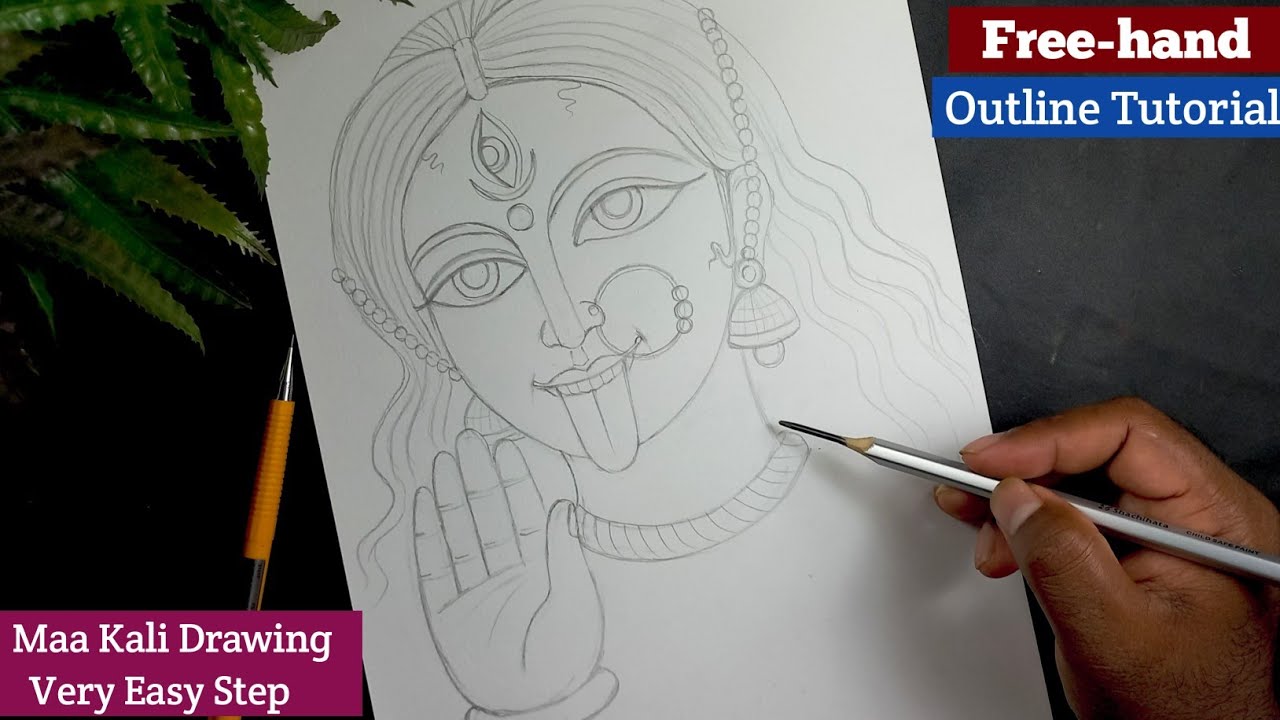 Diwali Drawing, Maa kali Drawing very easy step, Diwali Drawing oil ...