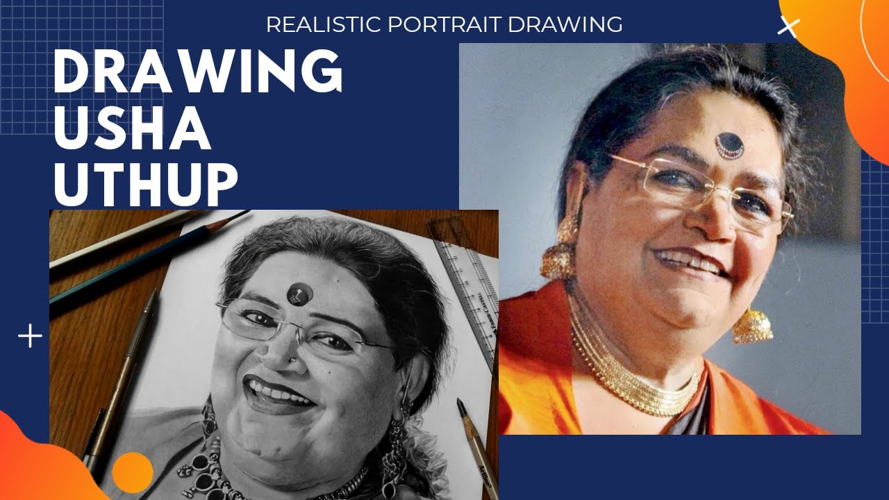 Usha Uthup Portrait Drawing ️ - YouTube