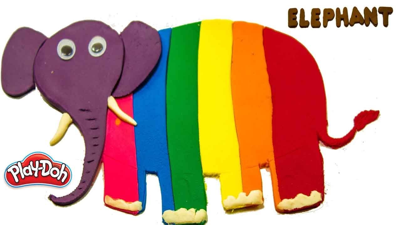 Learn Colors with PlayDoh Making Rainbow Elephant |Learn Colors with ...