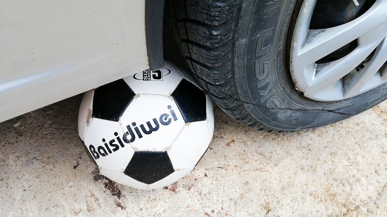 Experiments. The car crushes hard and soft objects, glass, candy,food ...