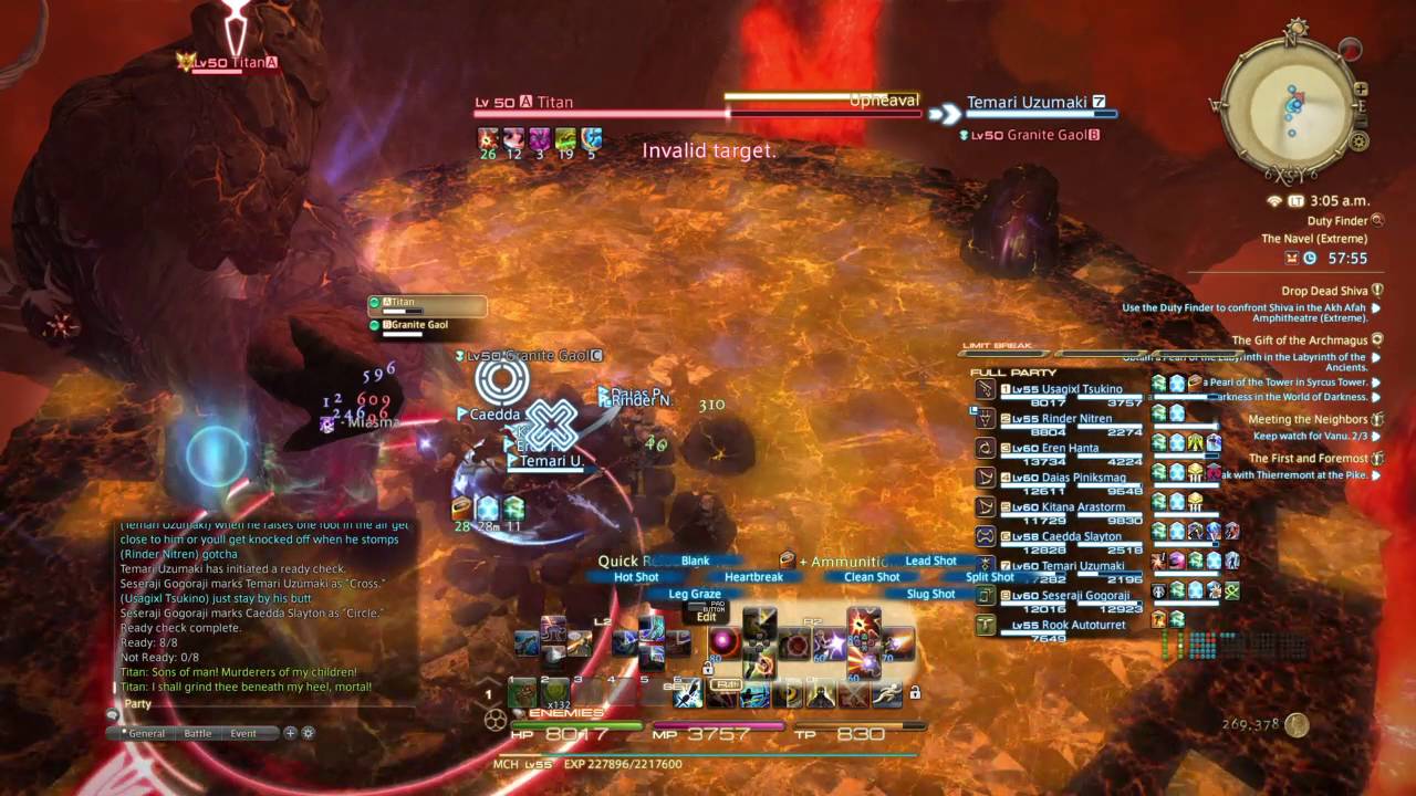 FINAL FANTASY XIV, The Navel (Extreme), Titan (Extreme), Gullfaxi ...